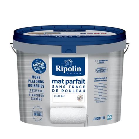 Peinture Mur Plafond Blanc Mat Ripolin Mat Parfait 10l Leroy Merlin