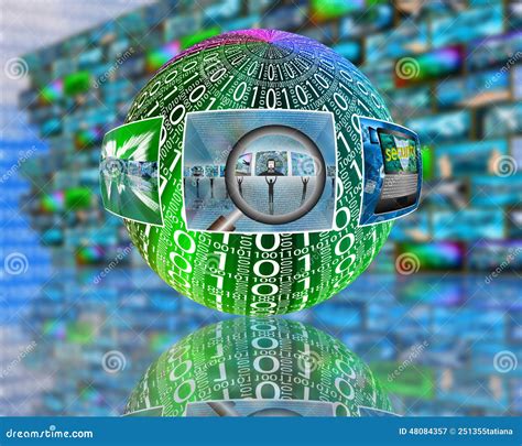 sphere binary code stock image image of network contact 48084357