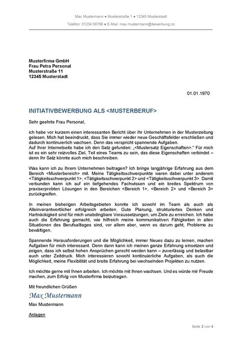 Initiativbewerbung 2 Bewerbung Co