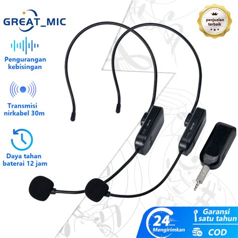 Jual Codmicrophone Mic Clip On Wireless Bando G Presentasi Tur Imam Masjid Musholla Call