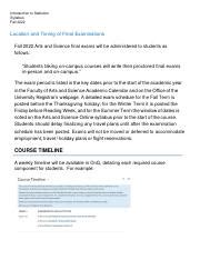 Stat Pdf Introduction To Statistics Syllabus Fall Location And