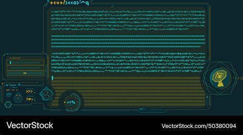 sci fi interface of data decoding program vector image