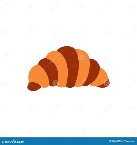 Croissant Icon Hand Drawn French Croissant Sweet Pastries Logo