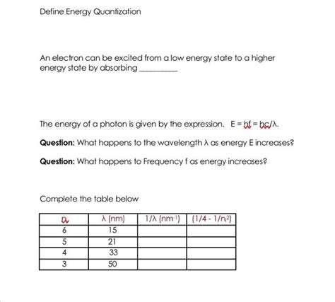 Solved Define Energy Quantization An Electron Can Be Excited Chegg