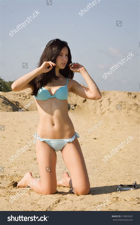 Photo De Stock Sexual Girl Bikini Relaxing On Sandy 219853267 Shutterstock