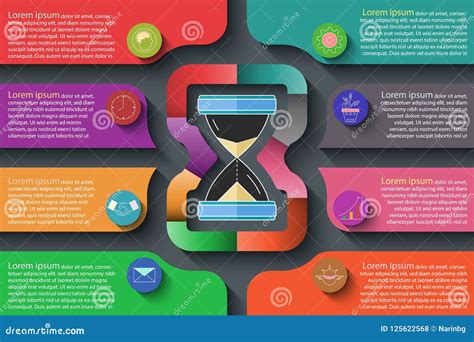 Infographic Dark Timeline Report Template Cartoon Vector