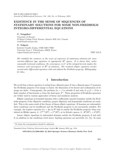 On The Existence Of Stationary Solutions For Some Non Fredholm Integro Differential Equations