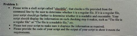 Solved Problem 1 Please Write A Shell Seript Called