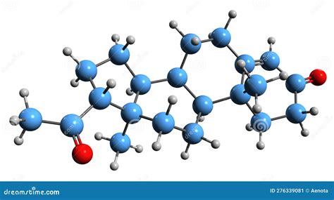 3d Image Of Progesterone Dioxime Skeletal Formula Royalty Free Stock