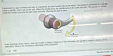 Solved A Doorknob Is A Type Of Wheel And Axle In A Doorknob The Door
