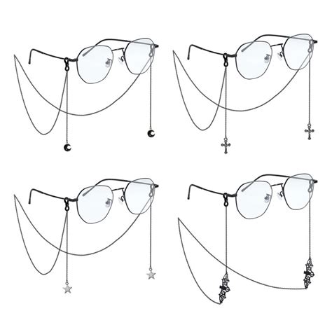 Sailimue 4 Pcs Goth Glasses Chain For Women Men Sunglass Eyeglass