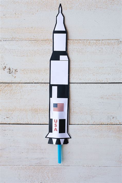 Straw Rockets Craft With Free Rocket Template Six Clever Sisters