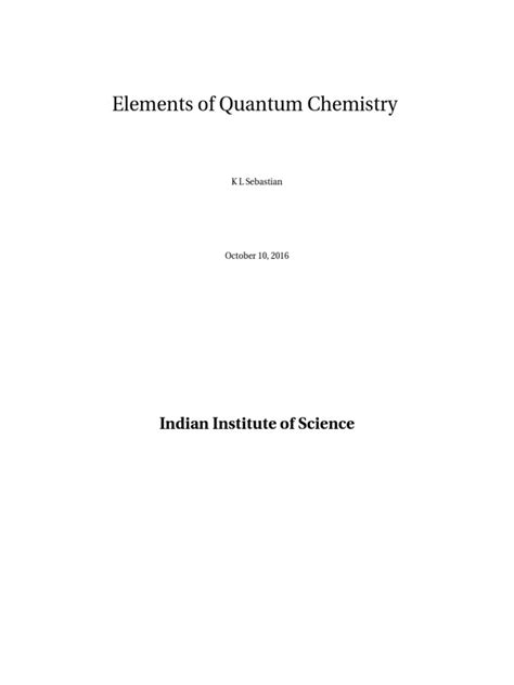 Quantum Chemistry Notes Pdf Light Photon