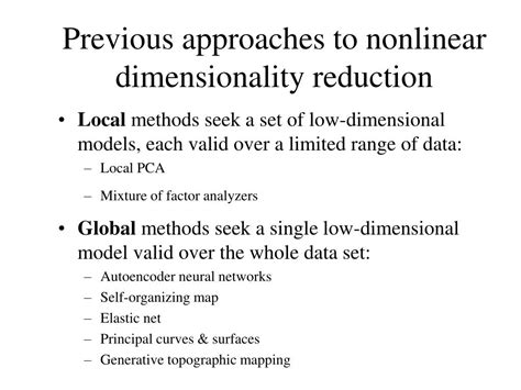 PPT Recent Developments In Nonlinear Dimensionality Reduction PowerPoint Presentation ID