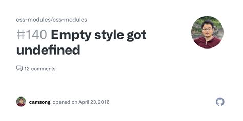 Empty Style Got Undefined · Issue 140 · Css Modulescss Modules · Github