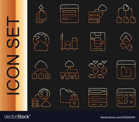Set Line Different Files File Missing Cloud Vector Image