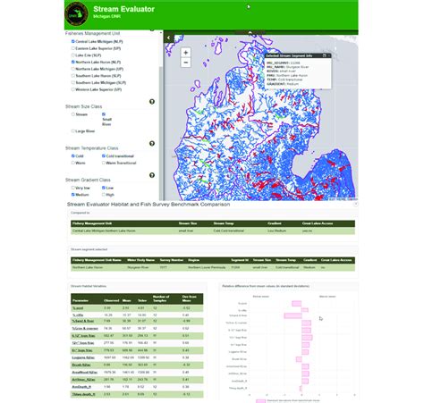 Top Stream Evaluator Output Showing Comparison Of Substrate And Woody