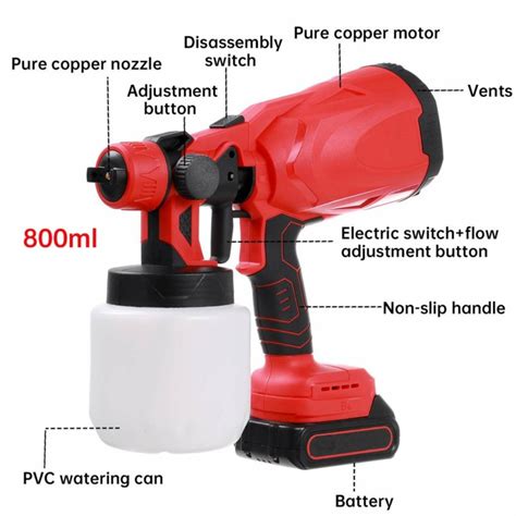 Spray Pisztoly 800Ml Vezeték Nélküli Elektromos Festékszóró Autó ...