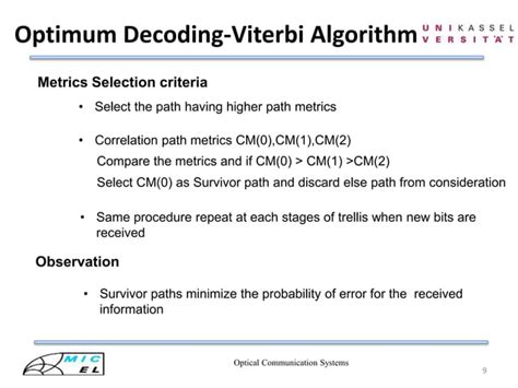 Viterbi Decoder In Optical Comm System Ppt