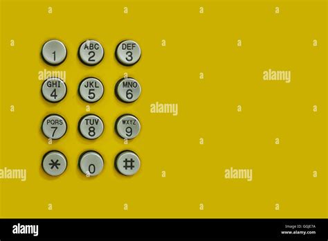Numeric Keypad Of Phone On The Yellow Background For The Design