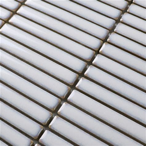 Premium Glazed Stackbond Ceramic White Mosaic Design Patterns