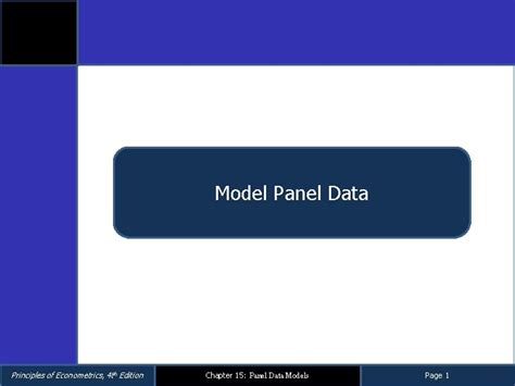 Model Panel Data Principles Of Econometrics 4 Th