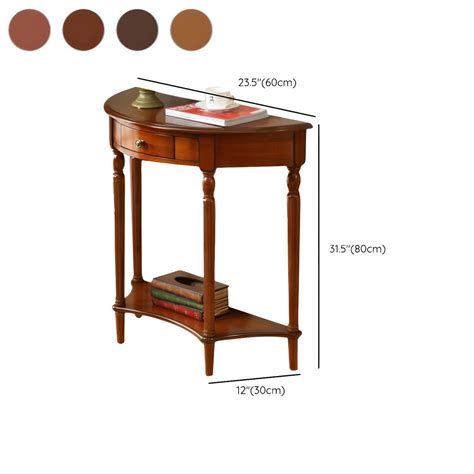 Half Moon Contemporary Console Table Wood Console Sofa Table For Hall