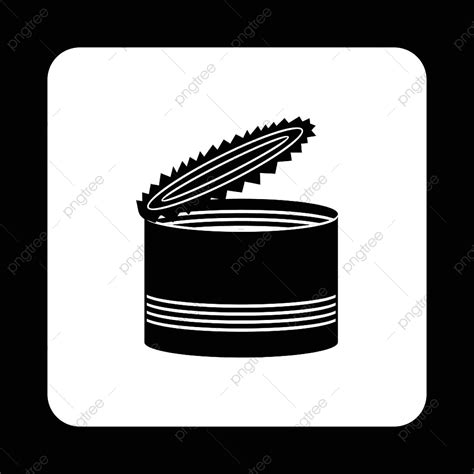 Tin Can Mockup Vector Art Png Open Tin Can Icon In Simple Style