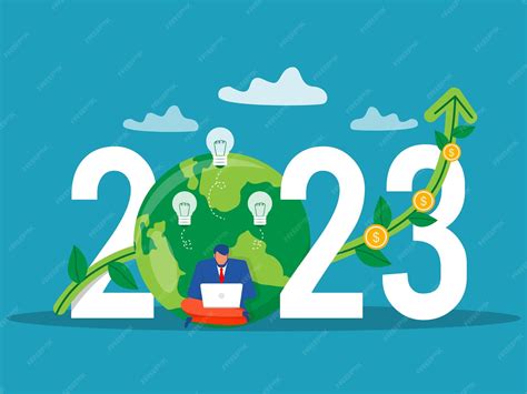 2023년 생태 개념 Esg 또는 생태 문제 트렌드 프로젝트 플랫 벡터 모던 프리미엄 벡터