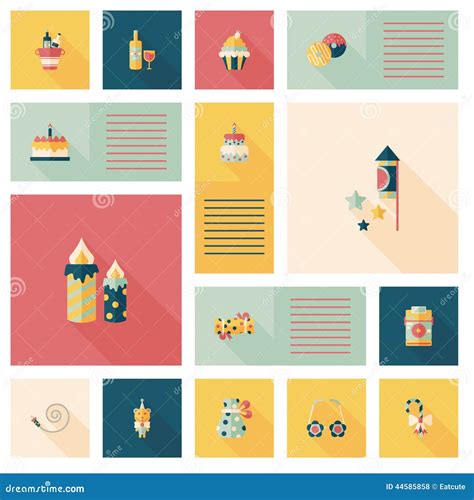 Happy Birthday Flat Ui Background Eps10 Stock Vector Illustration