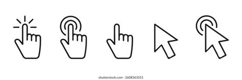 Hand Cursors Icons Click Set Pointer Stock Vector Royalty Free 2608363551 Shutterstock