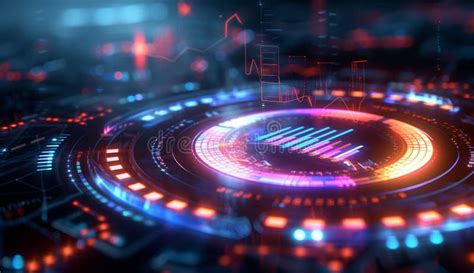 A Futuristic Digital Interface Displaying Charts And Graphs With