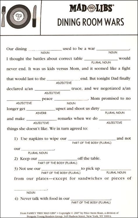 Mad Lib Theater Template Printable And Enjoyable Learning