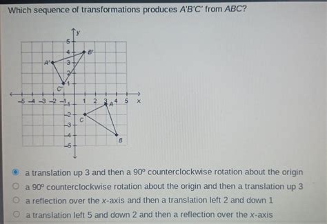 solved which sequence of transformations produces a b c fr[coordinate