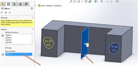 Mirror Sketch Entities Using Reference Planes And Planar Faces