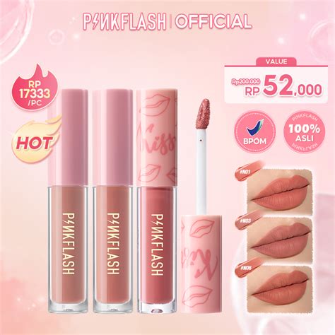 Jual Pinkflash 3 Pcs Set Matte Lipstik Set Tahan Lama Pelembab Lembut