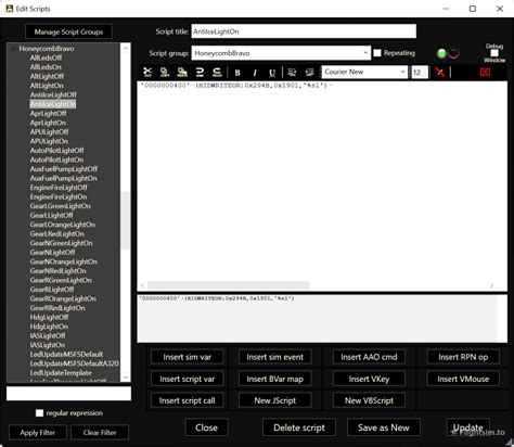 axisandohs scripts for the honeycomb bravo leds for microsoft flight