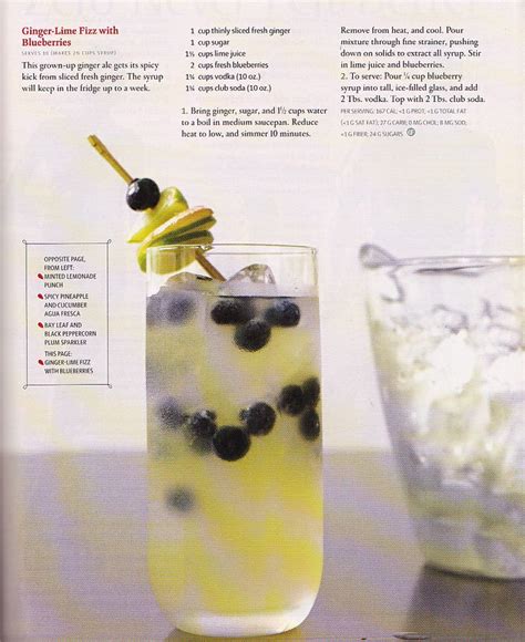 Ginger Lime Fizz With Blueberries