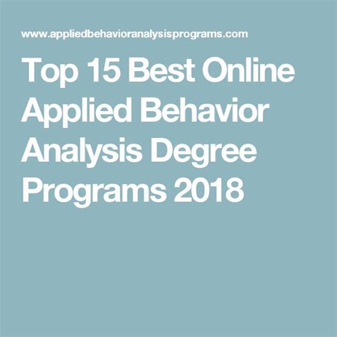Best Online Applied Behavior Analysis Degree Programs