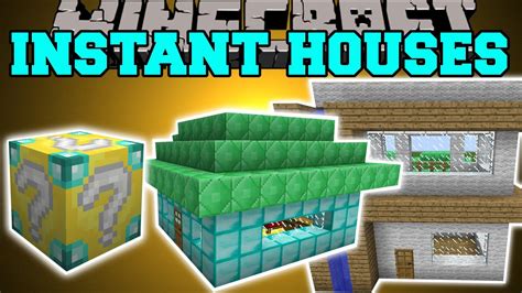 Minecraft Instant House Mod Custom Houses Tree House Library And More Mod Showcase Youtube