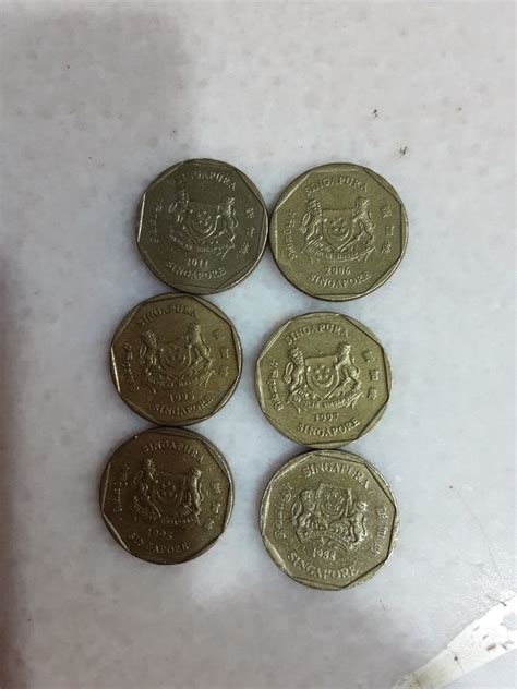 Singapore Old Coins 1 Dollar 1988 2 Are 1995 1997 2006 2011