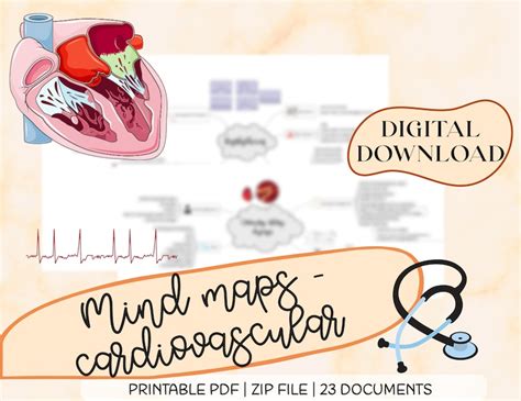 Cardiovascular System Mind Maps Nursing Pathology Visual Learning Digital Download Etsy