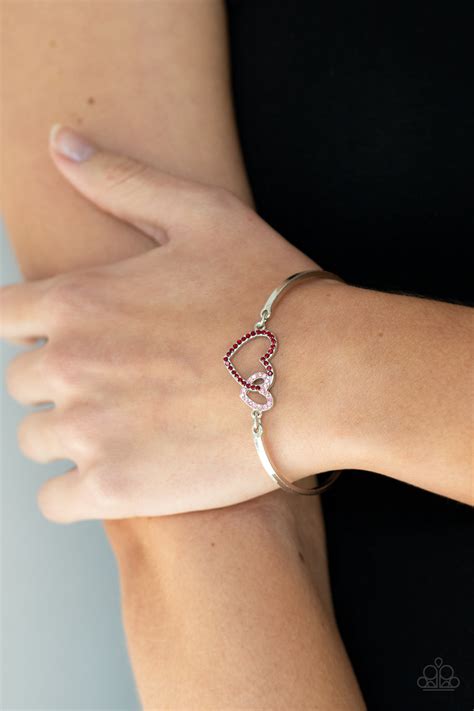 Cupid Is Calling Multi Red And Pink Rhinestone Heart Bracelet Papara Chic Jewelry Boutique