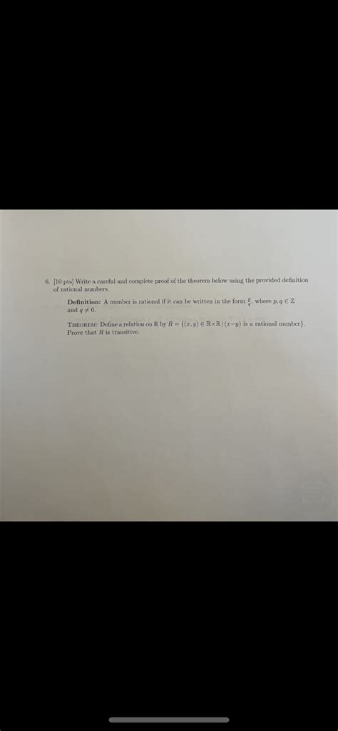 Solved 6 [10 Pts] Write A Careful And Complete Proof Of The