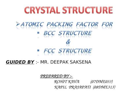 Ppt Apf Packing Factor Material Science Dokumen Tips