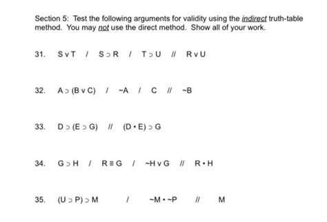 Section Test The Following Arguments For Validity Chegg