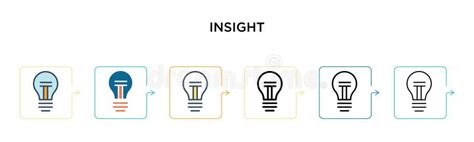 Insight Vector Icon In 6 Different Modern Styles Black Two Colored Insight Icons Designed In