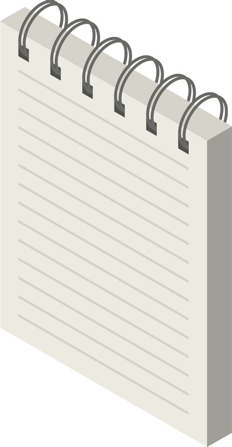 Isometric Notebook With Lined Paper PNG