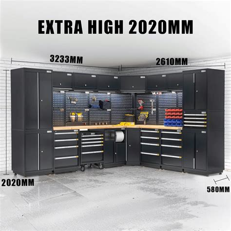 Ultratools 26103240mm X 580mm X 2020mm Black Semi Industrial Workshop
