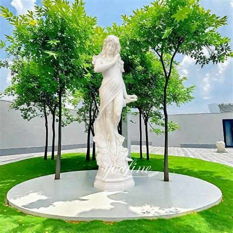 Marble Female Statue With Moon For Garden Youfine Art Sculpture
